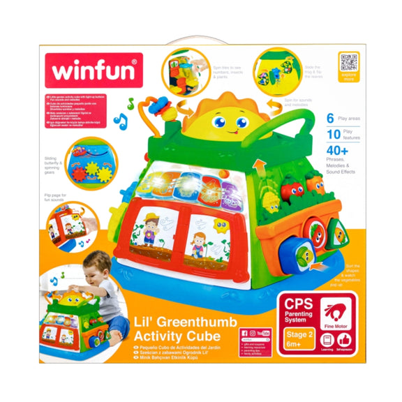 Winfun Lil Greenthumb Activity Cube - 6 Months and up, Lights, Sound E – Bait AL Tarfeeh